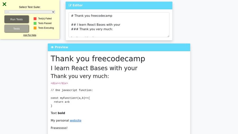 React Markdown Previewer
