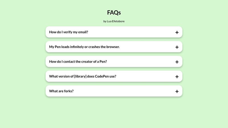 Animated FAQ Accordion - By Lua Efetobore