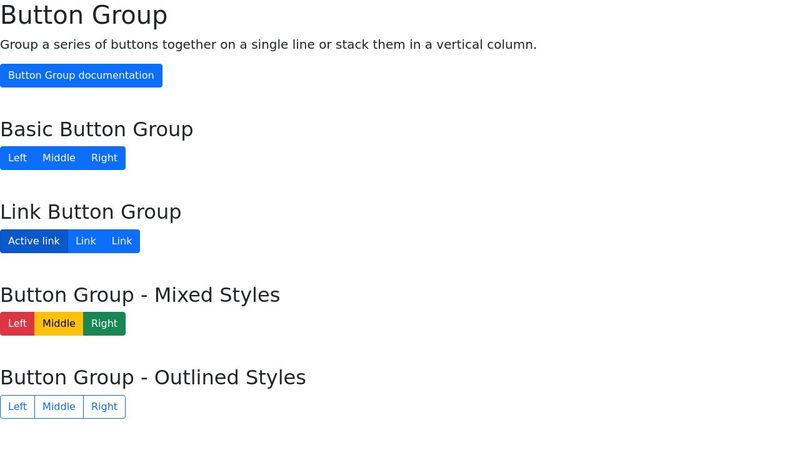 Bootstrap 5 Components - Button Group