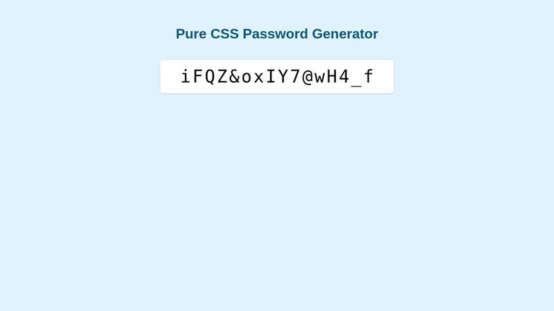 Pure Css Password Generator