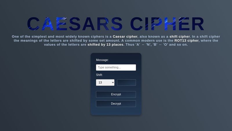 CAESARS CIPHER