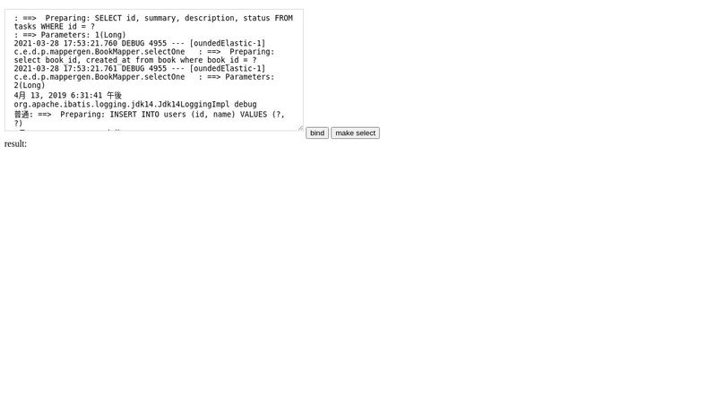 Generate SQL queries with MyBatis logs.