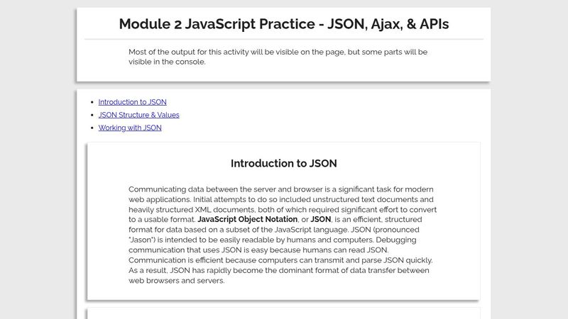 Module 2 Coding Activity - JSON, Ajax, and APIs - STARTER - PLEASE FORK