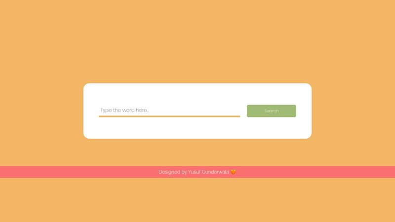 Dictionary Using Htmlcss And Javascript