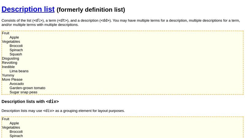 02-03: Description lists examples