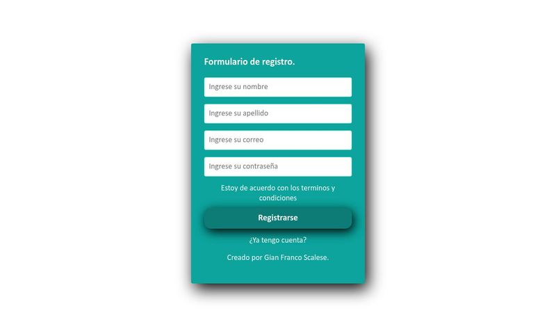 Formulario de registro HTML Y CSS ARGENTINA