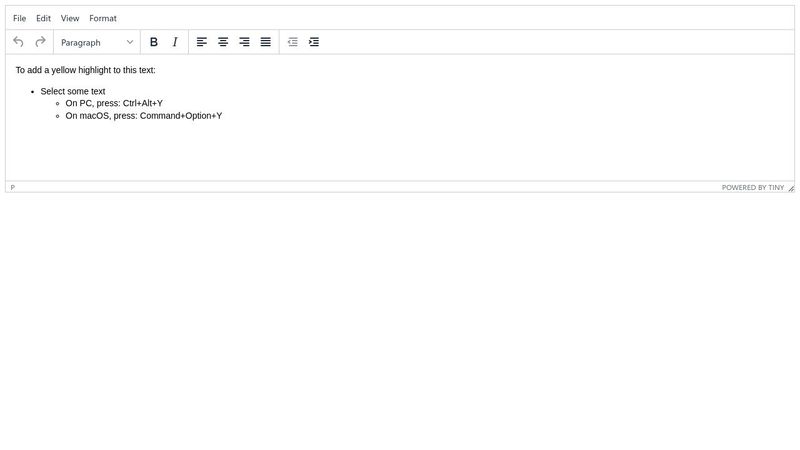 TinyMCE Example