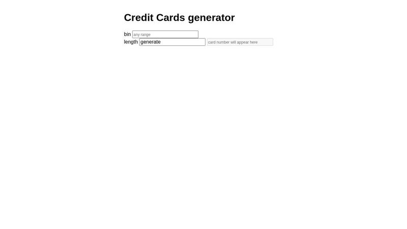 credit cards generator