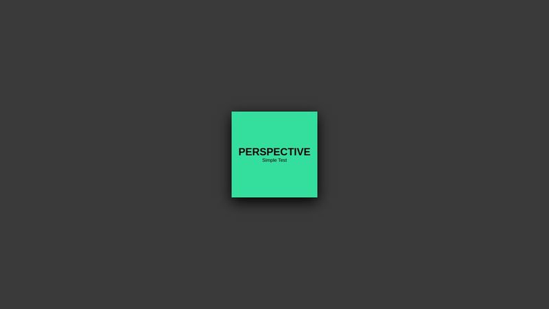 Simple CSS Perspective