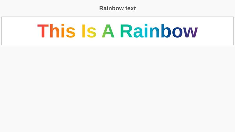 Craig20001x - CSS rainbow text