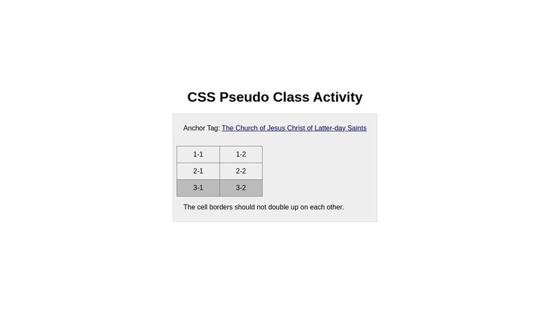 CSS Pseudo-classes Activity
