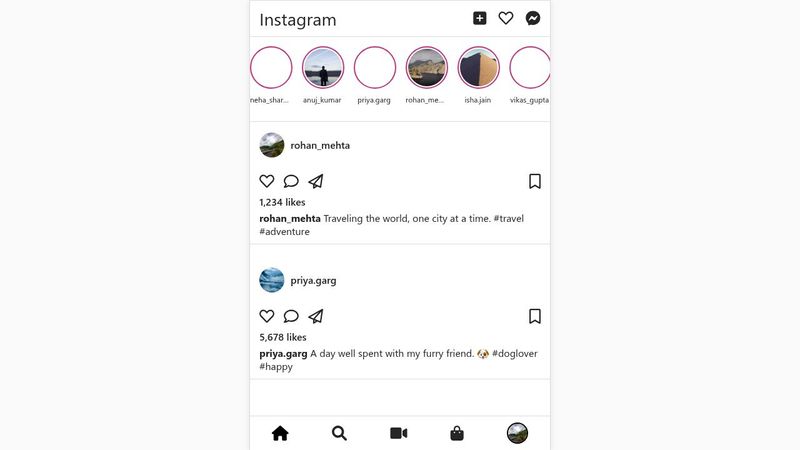 Instagram UI Clone (HTML, CSS, JS)