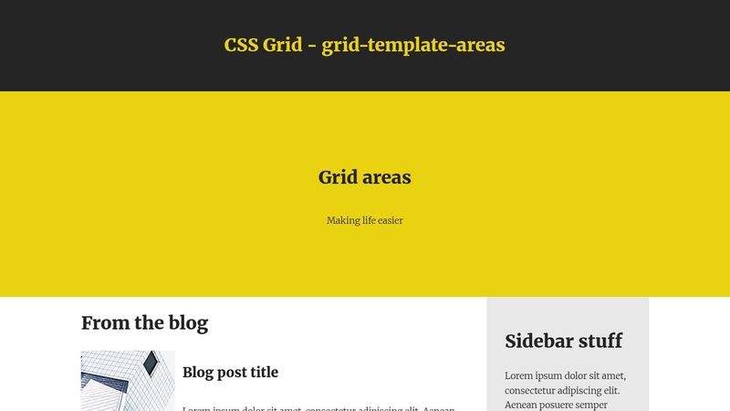 CSS Grid Area demo - the start