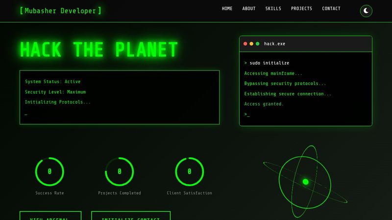 Hacker Portfolio Website