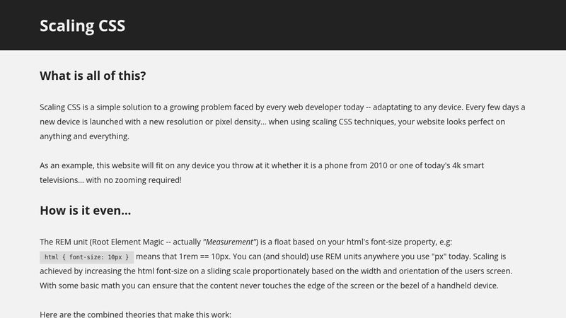 Introducing Scaling CSS