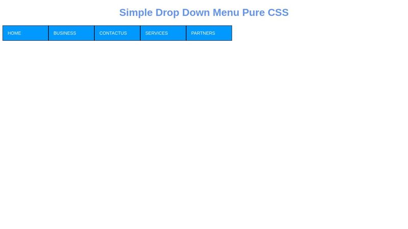 Simple Css Dropdown Menu Pure Css 9578