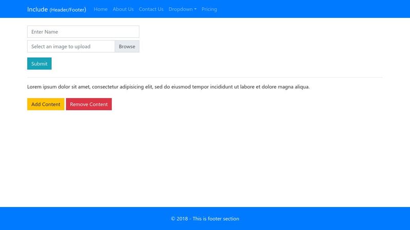 Include Header/Footer By jQuery & Sticky Footer
