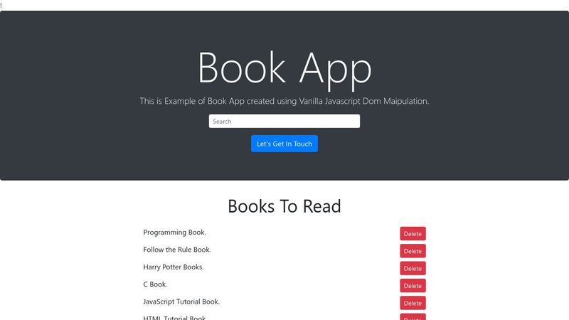 Simple App using Pure Javascript (NO JQUERY)