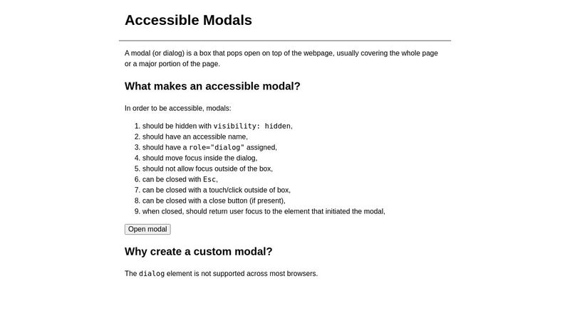 Accessible Modal