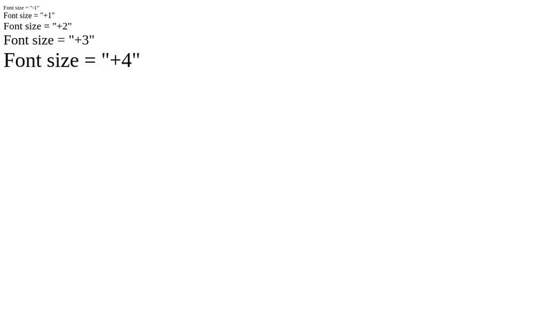 HTML Relative Font Tag Sizes