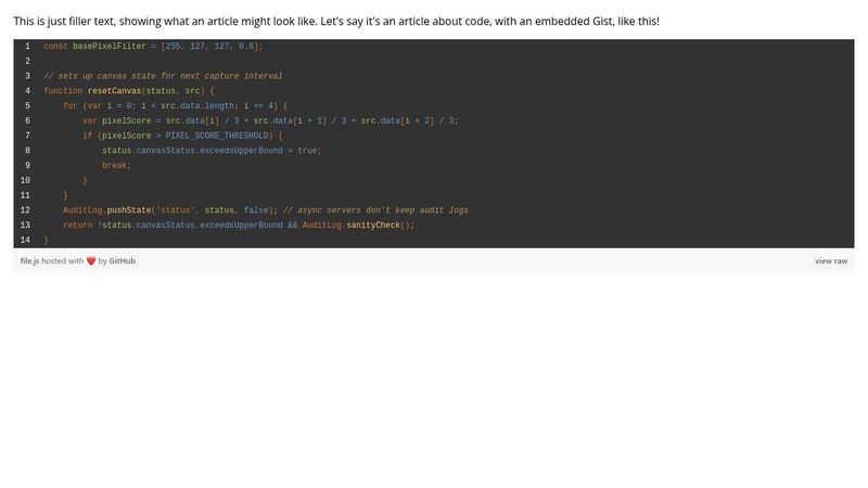 Customizing GitHub Gists: Idle Fingers