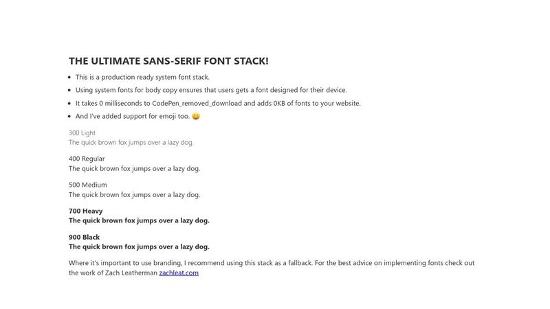 The ultimate system font stack!