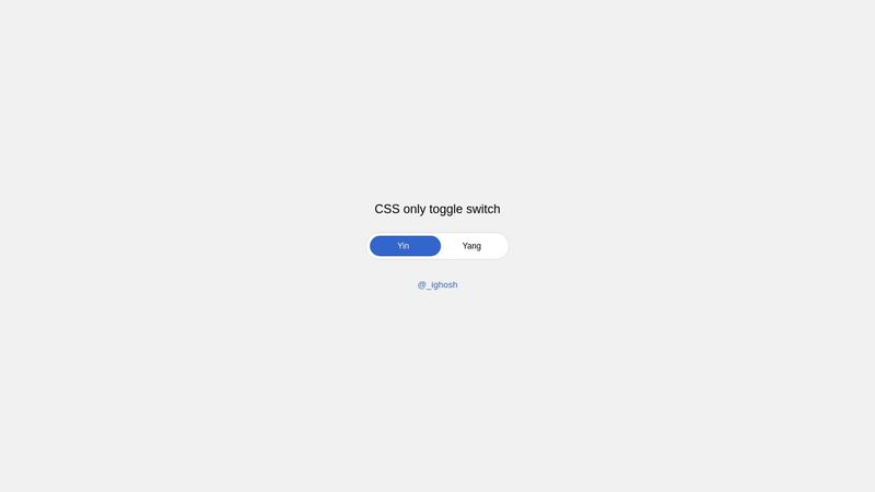 CSS Only Toggle Switch