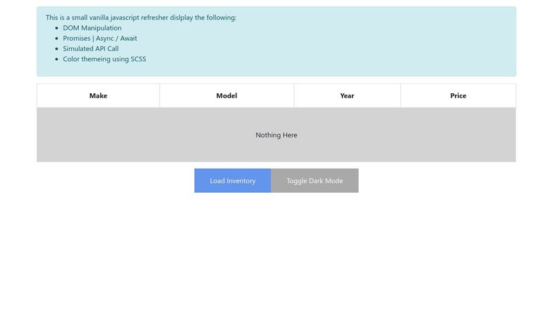 Table from Async Data - Vanilla JS