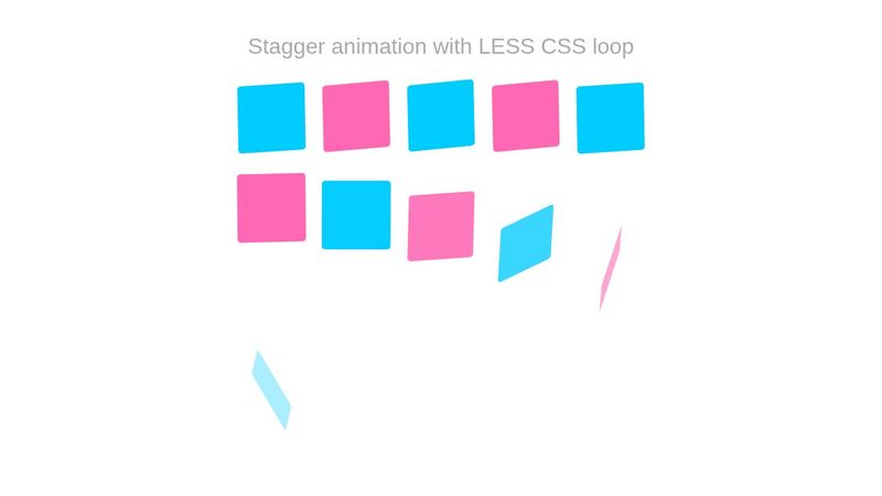 Stagger animation with LESS CSS