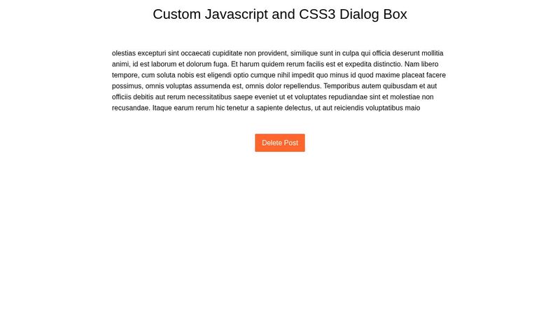 Dialog Box - using CSS3 and Javascript