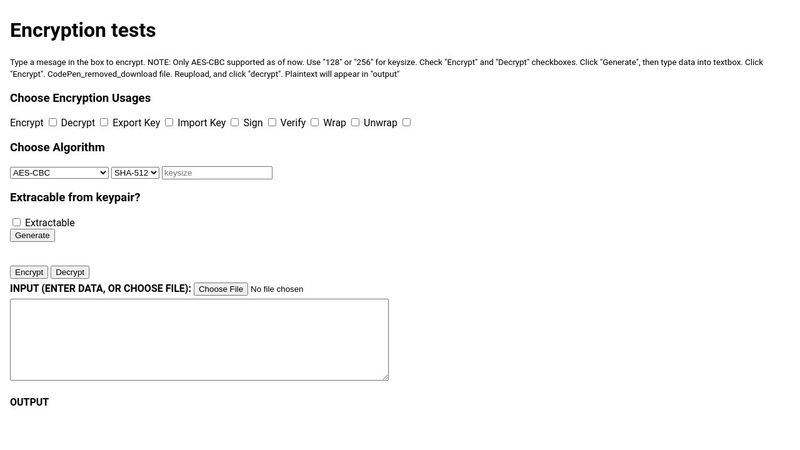 Cryptographic Web APIs Example - Encrypt / Decrypt