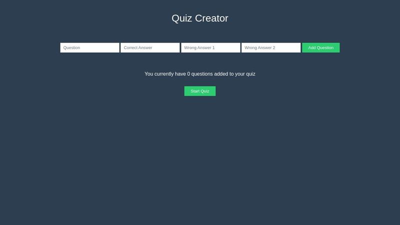 JavaScript Quiz Creator