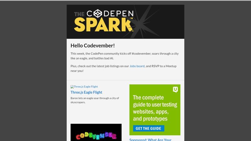 The CodePen Spark #49: Hello Codevember!