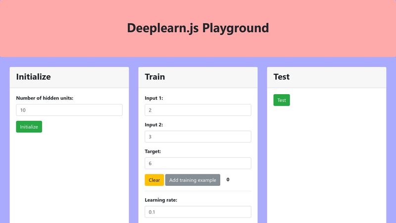 Deeplearn.js Playground