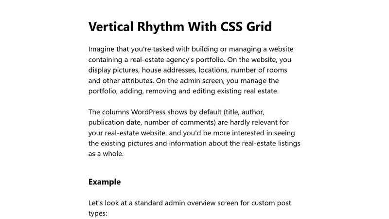 Vertical rhythm with calc, CSS Custom Properties and CSS Grid