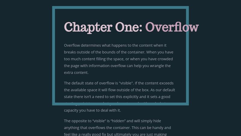 Chapter One: Overflow