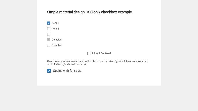 Material Design Checkbox CSS only