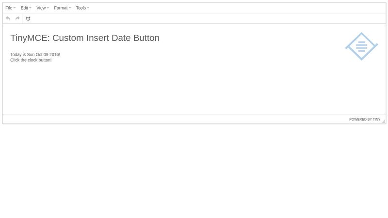 TinyMCE Insert Date button
