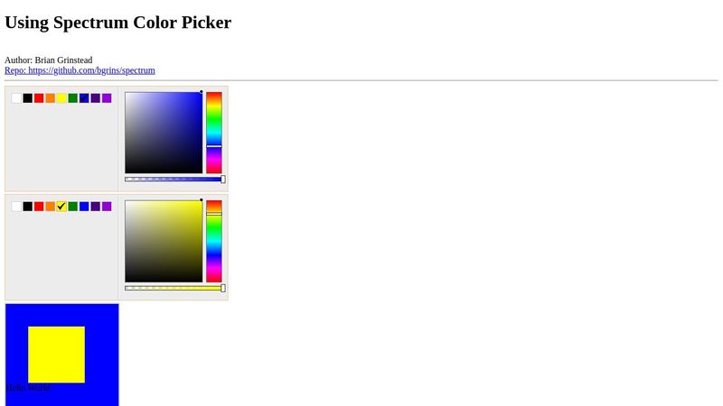 Using Spectrum Color Picker