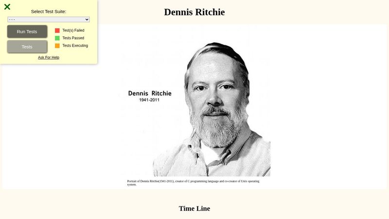 Dennis Ritchie Tribute Page freeCodeCamp Web Design Project