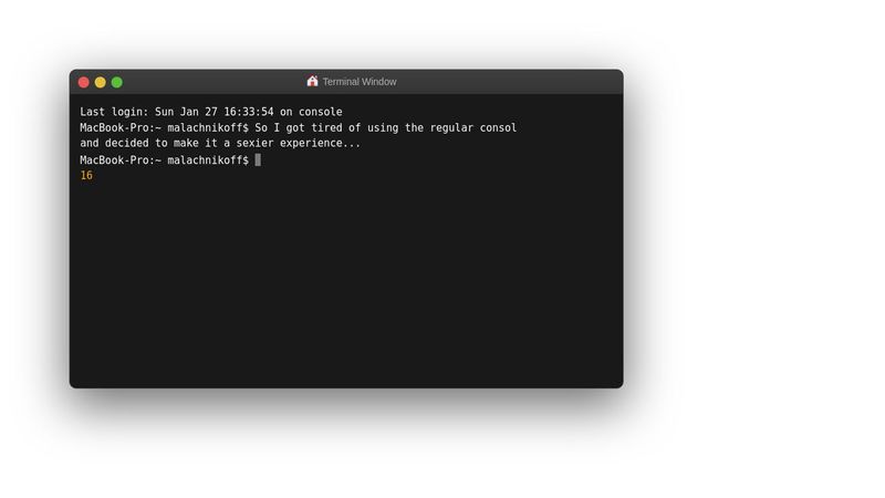 Mac OSX Terminal Window for Console Log