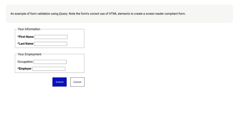 Form Validation using jQuery