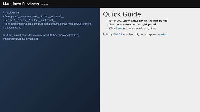 ReactJS - Markdown Previewer