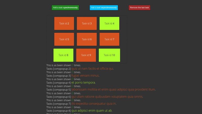 Vue-tippy : Dynamically adding tooltip components, synchronously AND asynchronously