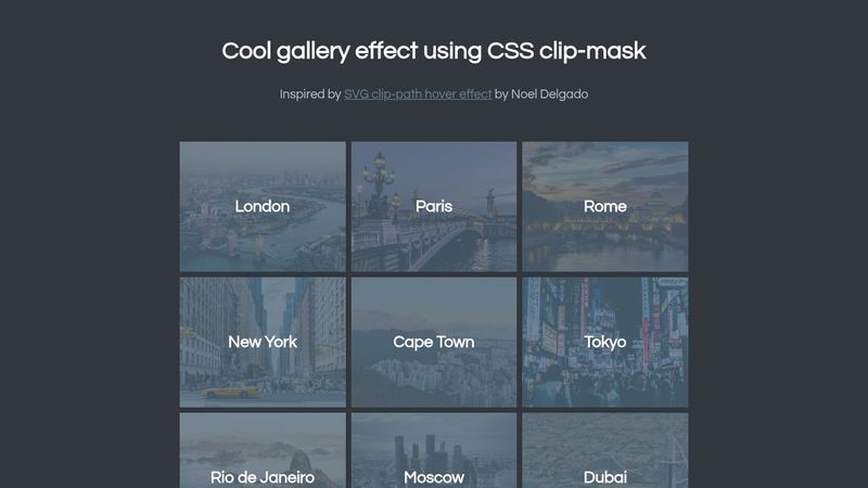 Cool gallery effect using CSS clip-mask
