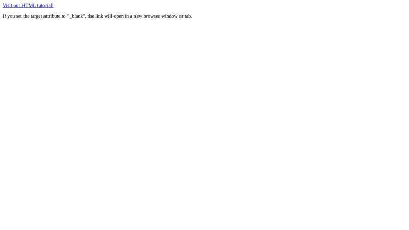 HTML Links - The target Attribute