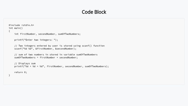 Code Block