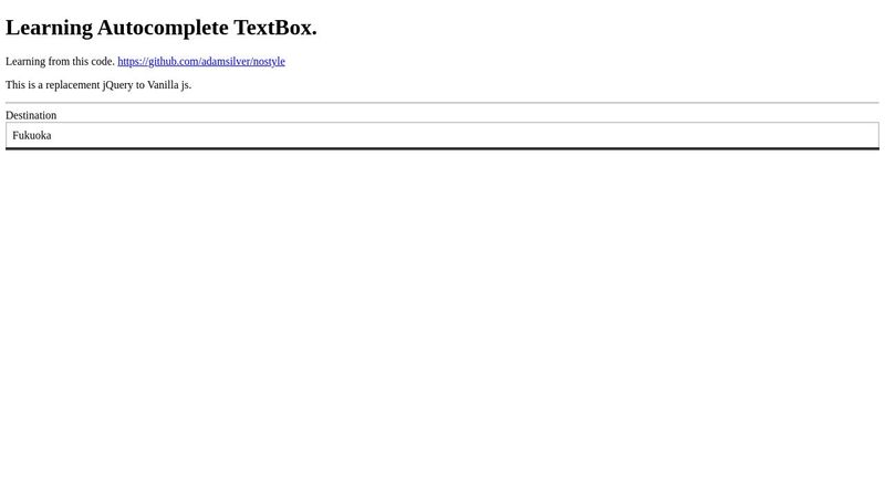 Learning Autocomplete TextBox