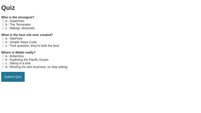 Quiz (HTML, CSS, Plain JS)