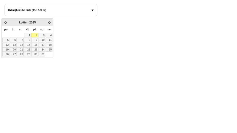 jQuery UI calendar within dropdown select